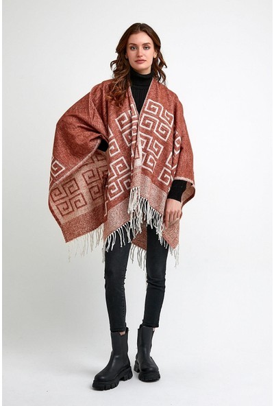 Mossta Asuman Püskül Detaylı Şal Panço Mossta Asuman Püskül Detaylı Şal Panço