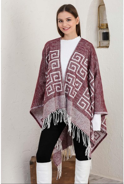 Mossta Asuman Püskül Detaylı Şal Panço Mossta Asuman Püskül Detaylı Şal Panço