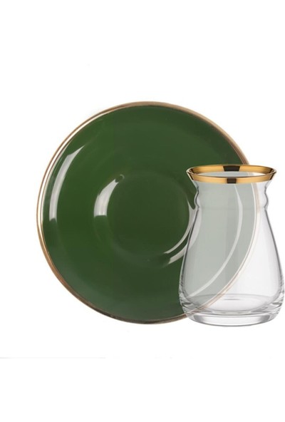 Glore Solid Yeşil Çay Bardağı 6'lı