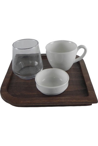 Hazan Store Ahşap Kahve Sunum Seti