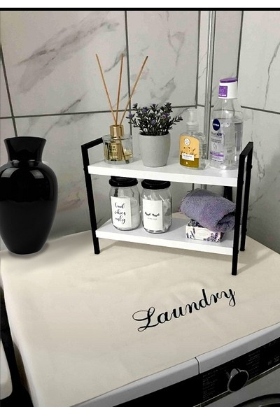 Geddy Modern Nakışlı Çamaşır Makinesi Örtüsü 62 x 100 cm.
