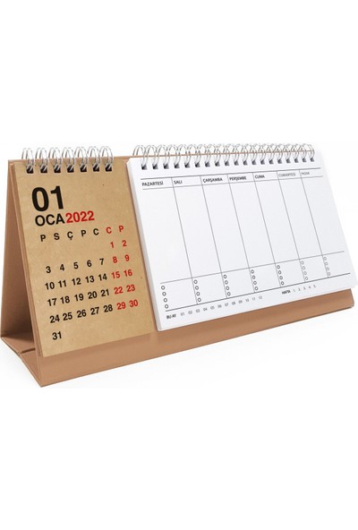Haftalık Planlayıcı 2022 Masa Takvimi Kraft Haftalık Planlayıcı 2022 Masa Takvimi Kraft