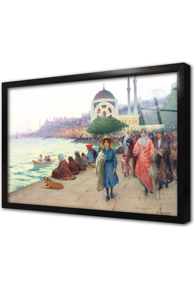 Tablosan Dolmabahçede Gezinti Fausto Zonaro Çerçeveli Cam Tablo