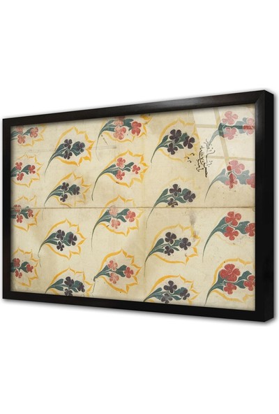 Tablosan Çiçek Ebru Çerçeveli Cam Tablo