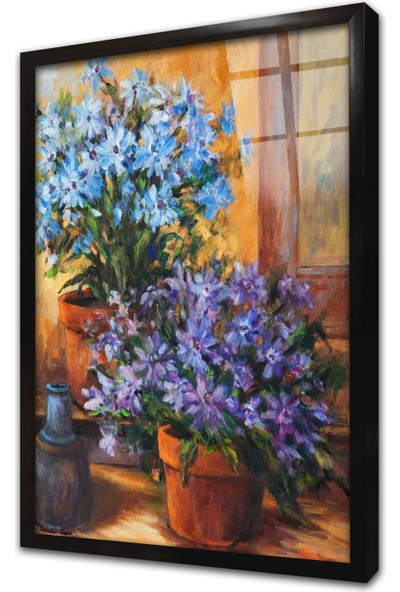 Tablosan Çiçek Çerçeveli Cam Tablo