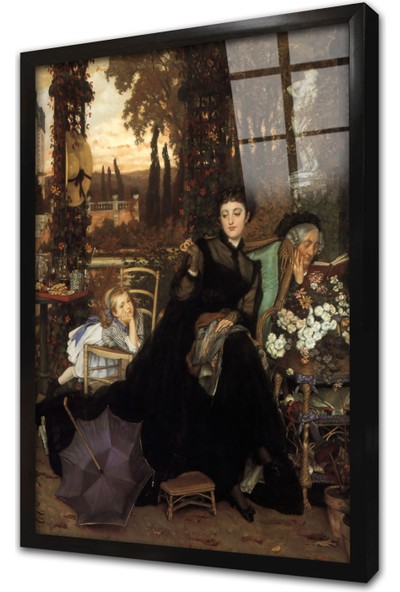 Tablosan Dul Kadın Çerçeveli Cam Tablo