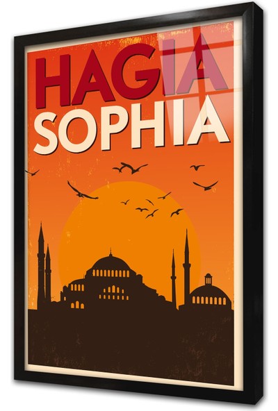 Tablosan Ayasofya Çerçeveli Cam Tablo