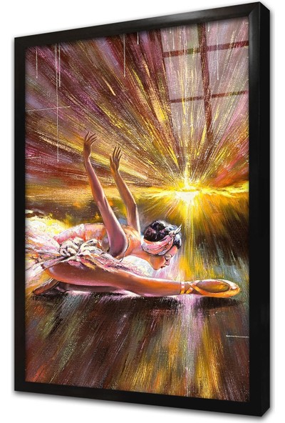 Tablosan Balerin Çerçeveli Cam Tablo