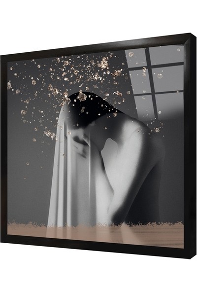 Tablosan Duvaklı Kadın Çerçeveli Cam Tablo