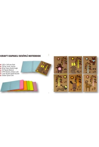 Notyaz Sevimli Kapaklı Defter Notebook