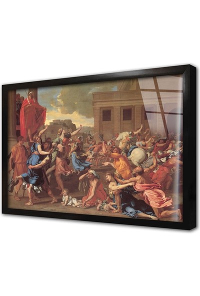 Tablosan Savaş Mağduru Kadınlar Çerçeveli Cam Tablo