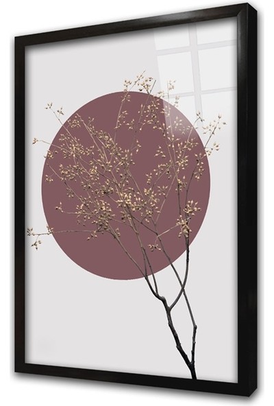 Tablosan Kurutulmuş Çiçek Çerçeveli Cam Tablo