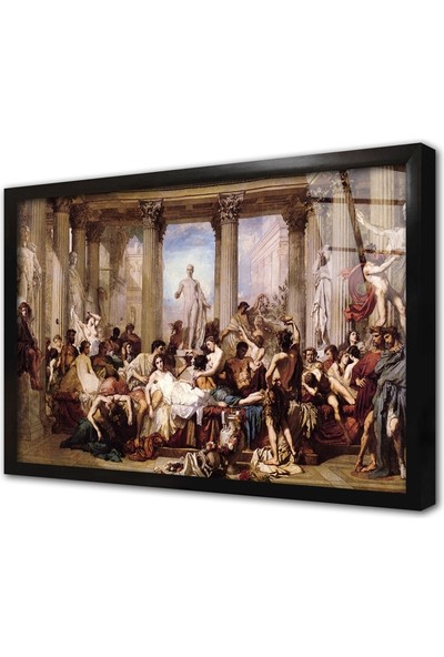 Tablosan Romanın Çöküşü Thomas Couture Çerçeveli Cam Tablo