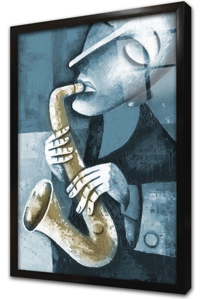 Tablosan Saksafon Çalan Adam Çerçeveli Cam Tablo Tablosan Saksafon Çalan Adam Çerçeveli Cam Tablo