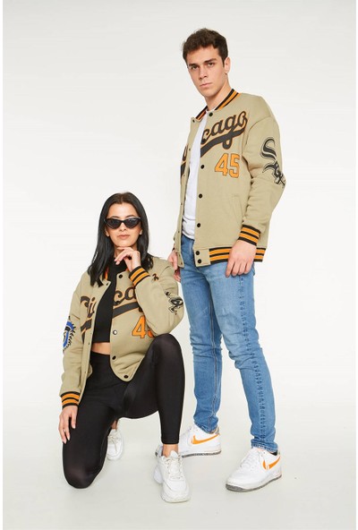 The Champ Açık Haki Chicago 45 Oversize Kolej Ceket