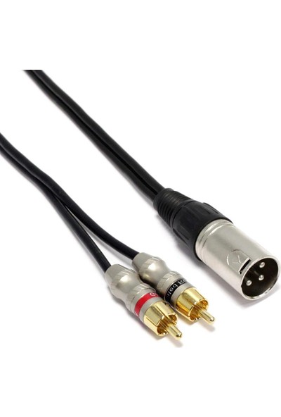 YKA Xlr Erkek 2 Rca Erkek Kablo 3 Metre