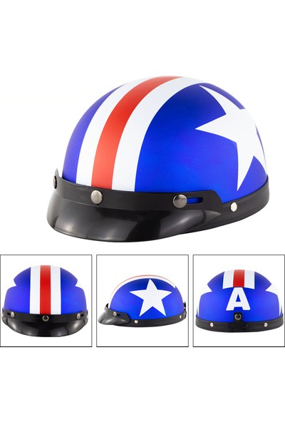 Czyue Fransız Mavisi Harley Motosiklet Kaskı (Yurt Dışından) Czyue Fransız Mavisi Harley Motosiklet Kaskı (Yurt Dışından)