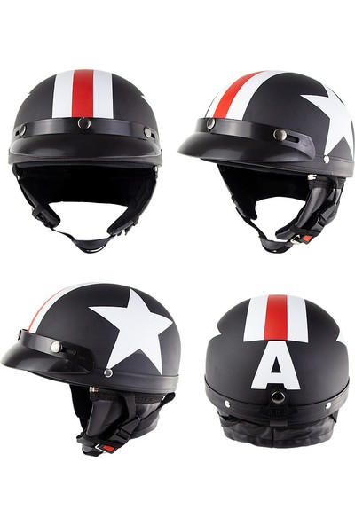 Czyue Fransız Siyah Harley Motosiklet Kaskı (Yurt Dışından) Czyue Fransız Siyah Harley Motosiklet Kaskı (Yurt Dışından)