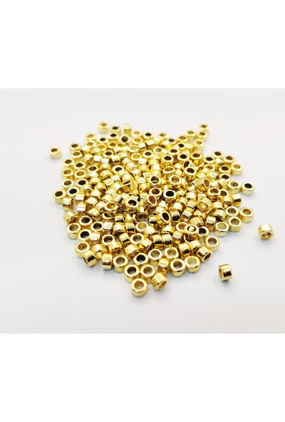 Yiğit Aksesuar 4 mm Altın Kaplama Silindir Ara Aparatı 250 Adet Yiğit Aksesuar 4 mm Altın Kaplama Silindir Ara Aparatı 250 Adet