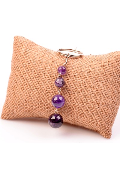 Taş Sandığı Ametist Taşı Anahtarlık