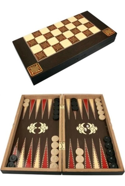 Herkesetoptantic Kaplama Ahşap Küçük Boy Tavla Takımı