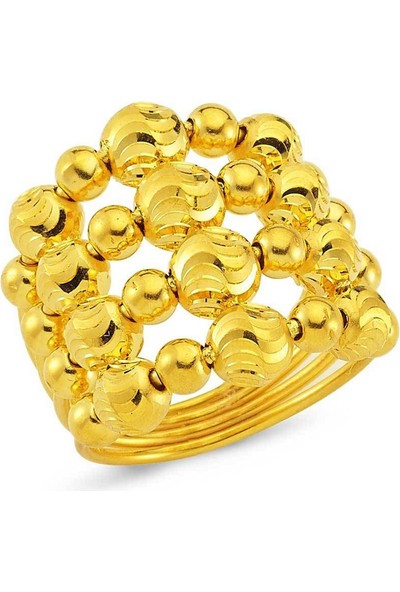 Bilezikhane Toplu Habbe Yüzük 4 Sıralı 22 Ayar Altın 8.00 Gram