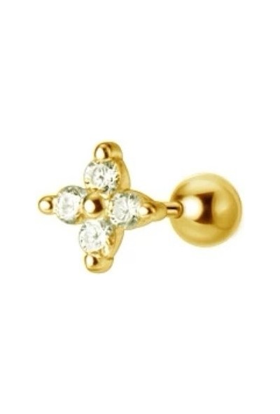 Bylin 925 Ayar Gümüş Gold Minik Çiçek Piercing 6 mm Bylin 925 Ayar Gümüş Gold Minik Çiçek Piercing 6 mm