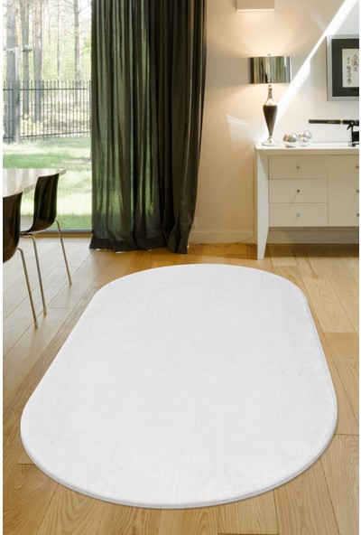 Diji Dekor Dijidekor Beyaz Oval Post Dokuma Halı Peluş Yumuşacık Kaymaz Antibakteriyel 40X60 Diji Dekor Dijidekor Beyaz Oval Post Dokuma Halı Peluş Yumuşacık Kaymaz Antibakteriyel 40X60