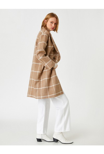 Koton Yün Karışımlı Ekose Kaban