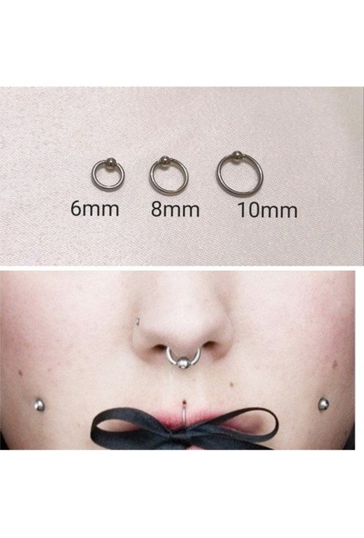 Bylin Cerrahi Çelik Top Kilitli Halka Piercing Bylin Cerrahi Çelik Top Kilitli Halka Piercing