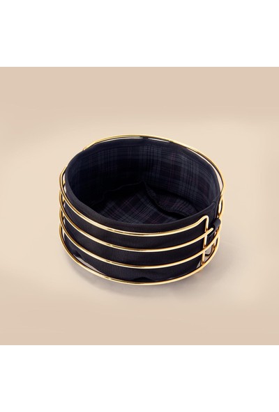 Homedius Ekmeklik Ekmek Sepeti Çok Amaçlı Gold Yuvarlak Lüks Paslanmaz Sepet