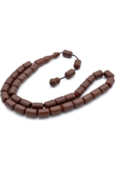 Murty99 Usta Işi Sistemli Kapsül Kesim Kahverengi Fiber Tesbih Iri Boy 003