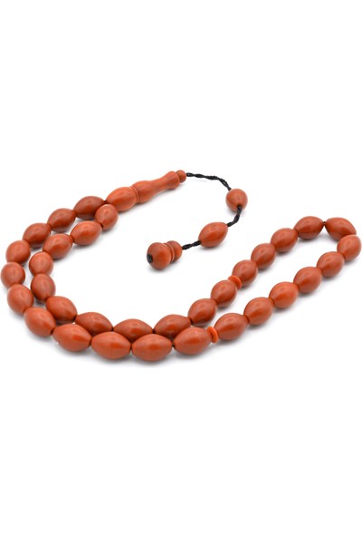 Murty99 Usta Işi Sistemli Beyzi Kesim Turuncu Fiber Tesbih 006