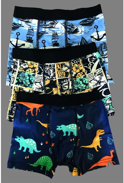 Arma Yıldız Erkek Çocuk Likralı Boxer 3'lü Set