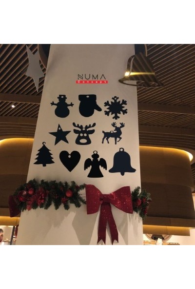 Numa Concept Yılbaşı Süsleri Ahşap Mdf-Özel Şık Hediyeler Çam Ağacı Süsleri