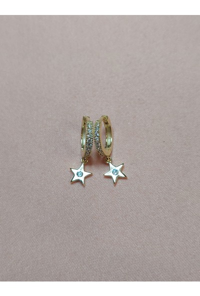 Noia Silver Gold Zirkon Taşlı Yıldız Küpe