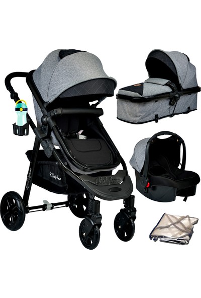 Baby Home 940 Corso Çift Yönlü Travel Sistem Bebek Arabası Black Gri