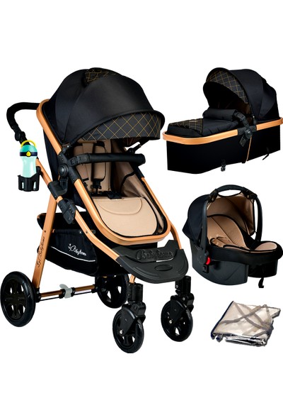 Baby Home 940 Corso Çift Yönlü Travel Sistem Bebek Arabası Gold Siyah Baby Home 940 Corso Çift Yönlü Travel Sistem Bebek Arabası Gold Siyah