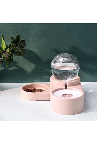 Sıla Store Mikopet Round Kedi Köpek Mama Su Kabı-Pembe