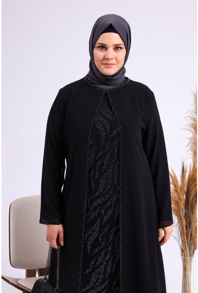 Nesafet Taş Baskı Şifon Abiye Nesafet Taş Baskı Şifon Abiye