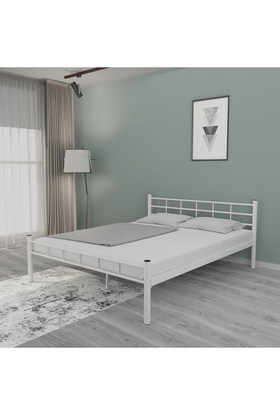 Evger K70 Beyaz Metal Karyola Çift Kişilik Yataksız Evger K70 Beyaz Metal Karyola Çift Kişilik Yataksız