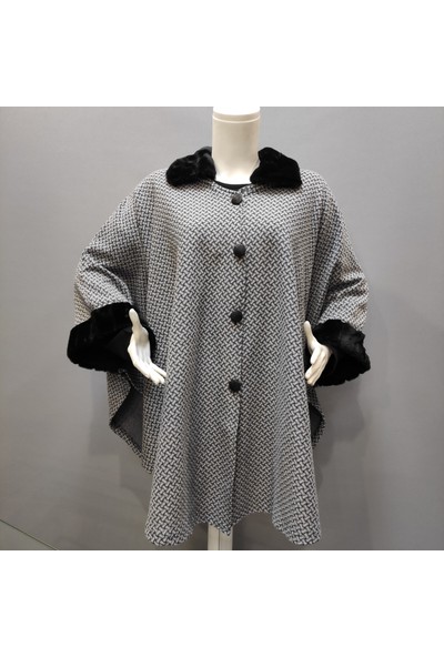 Modaminar Kadın Kışlık Kalın Kumaş Panço