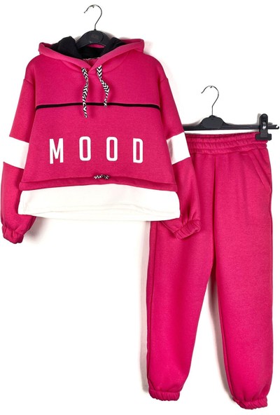 Minijo Kapüşonlu Kalın Kız Çocuk Eşofman Takımı