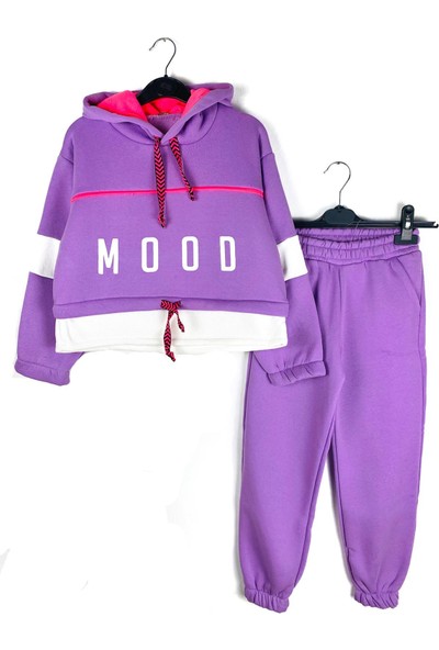 Minijo Kapüşonlu Kalın Kız Çocuk Eşofman Takımı
