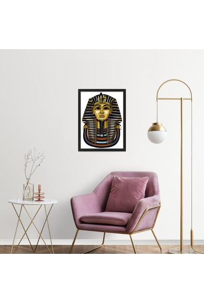 Kitap Şeyleri Siyah Ikea Çerçeveli Tutankhamun Tablo