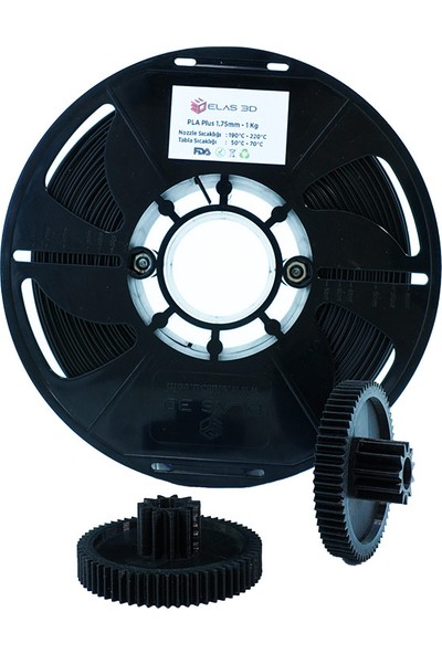Elas 3D Pla Plus Filament 1.75 mm 1 kg Siyah Elas 3D Pla Plus Filament 1.75 mm 1 kg Siyah