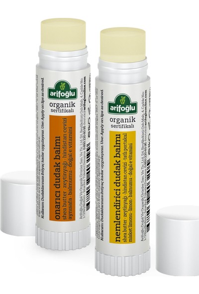 Arifoğlu Organik Nemlendirici ve Onarıcı Dudak Balmı 2 Li Set