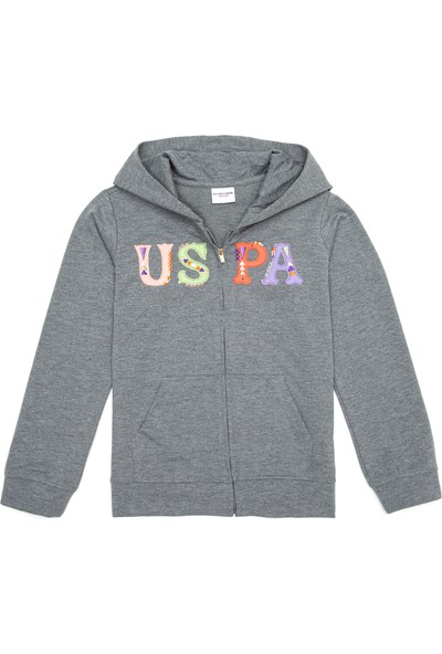 U.S. Polo Assn. Kız Çocuk Gri Melanj Sweat Shirt
