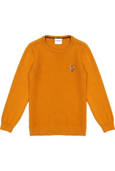 U.S. Polo Assn. Sarı Triko Kazak Basic 50237149-VR043 U.S. Polo Assn. Sarı Triko Kazak Basic 50237149-VR043