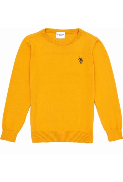 U.S. Polo Assn. Sarı Triko Kazak Basic 50237155-VR072 U.S. Polo Assn. Sarı Triko Kazak Basic 50237155-VR072